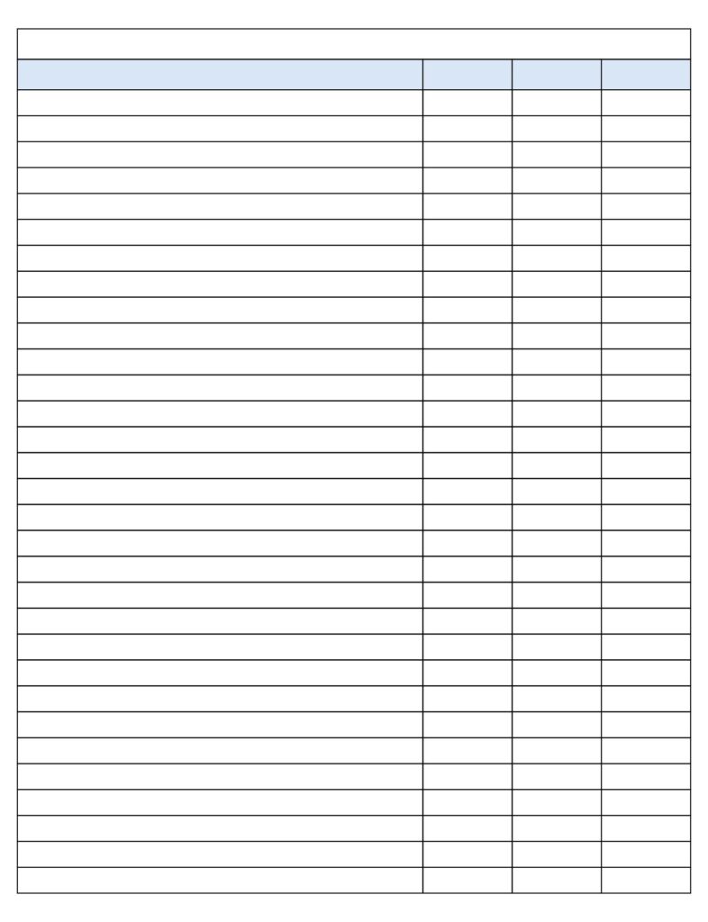 Printable 4 Column Chart Template - Printables Template Free