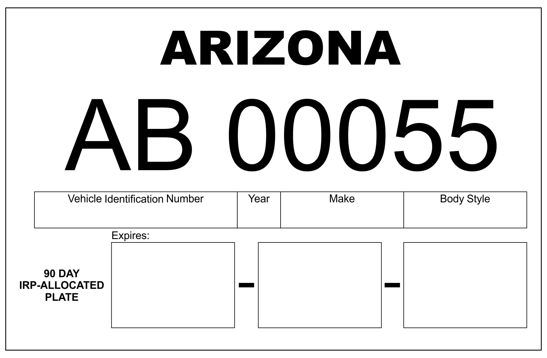 Printable Blank Oklahoma Temporary Tag Template Printables Template Free