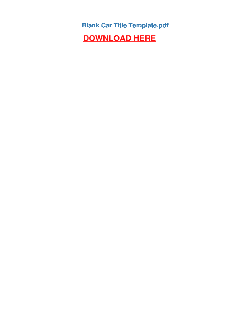 Editable Certificate Ownership Printable Blank Car Title Template 