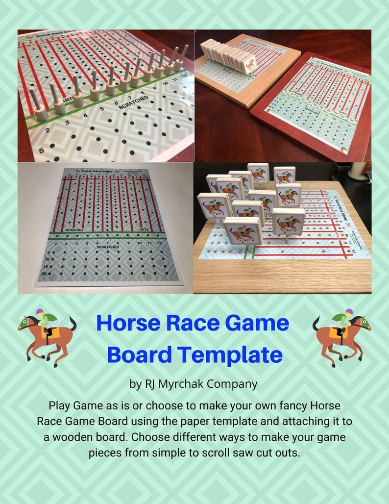 Free Printable Horse Race Game Board Template Printables Template Free