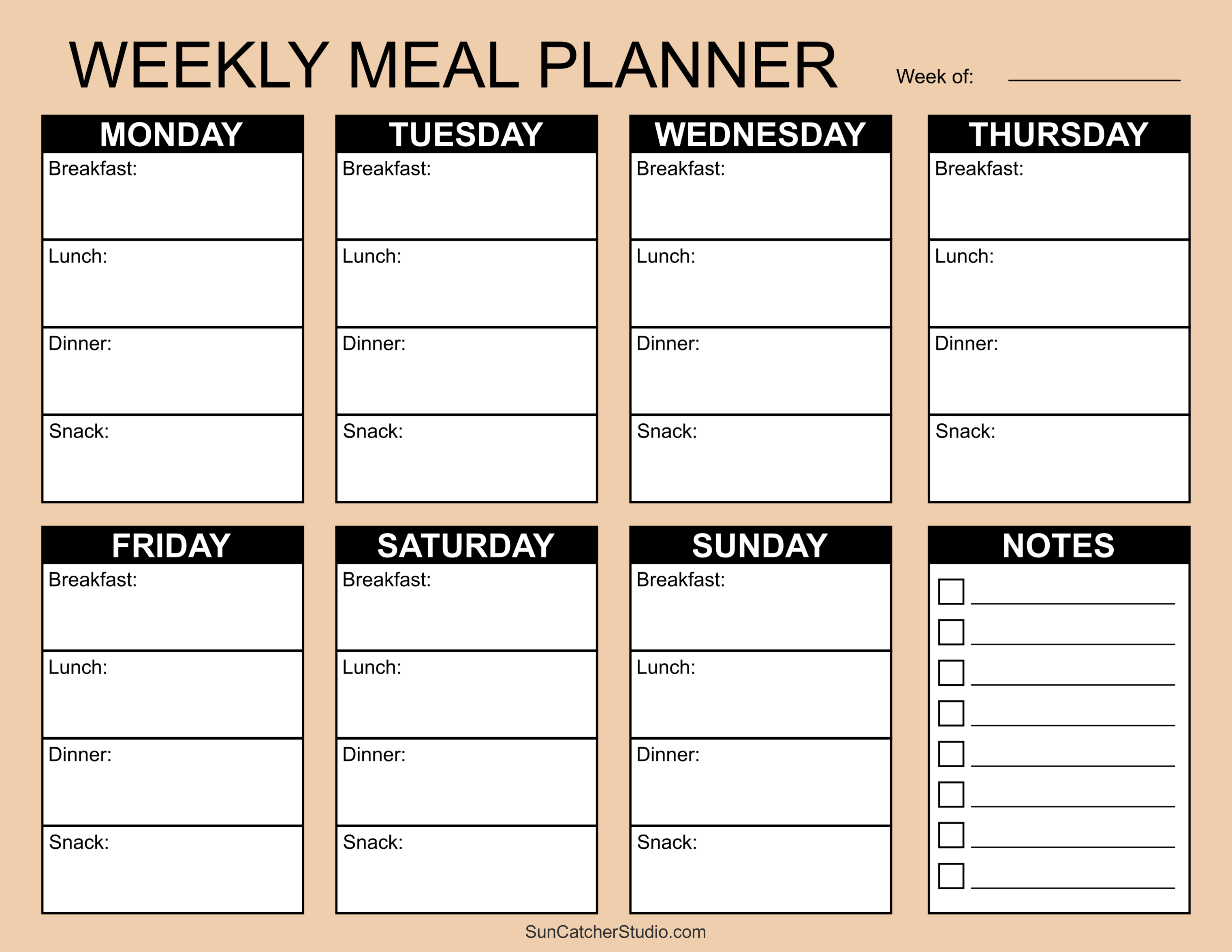 Free Printable Monthly Meal Planner Template For Stre Vrogue co