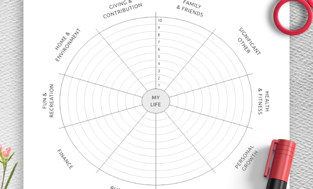 Printable Wheel Of Life Template - Printables Template Free
