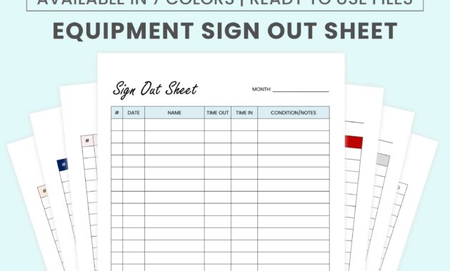 Printable Equipment Sign Out Sheet Template - Printables Template Free