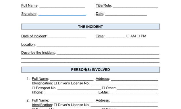 Printable Incident Report Template Word - Printables Template Free