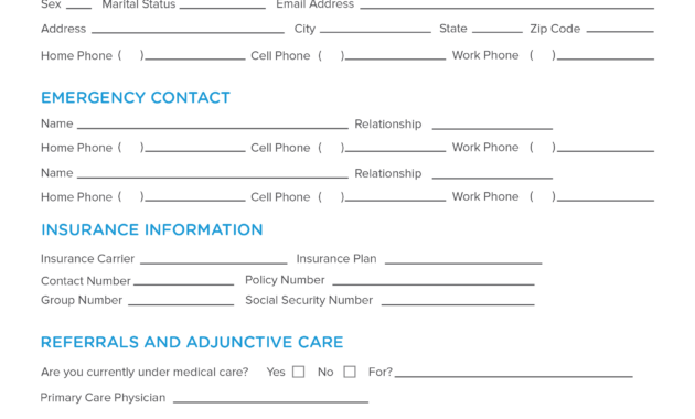 Printable Medical Intake Form Template - Printables Template Free