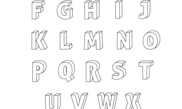 Printable 3d Alphabet Letters Template - Printables Template Free