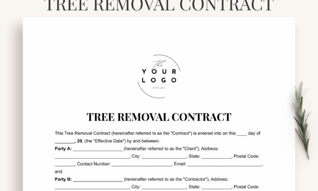 Printable Tree Removal Contract Template - Printables Template Free